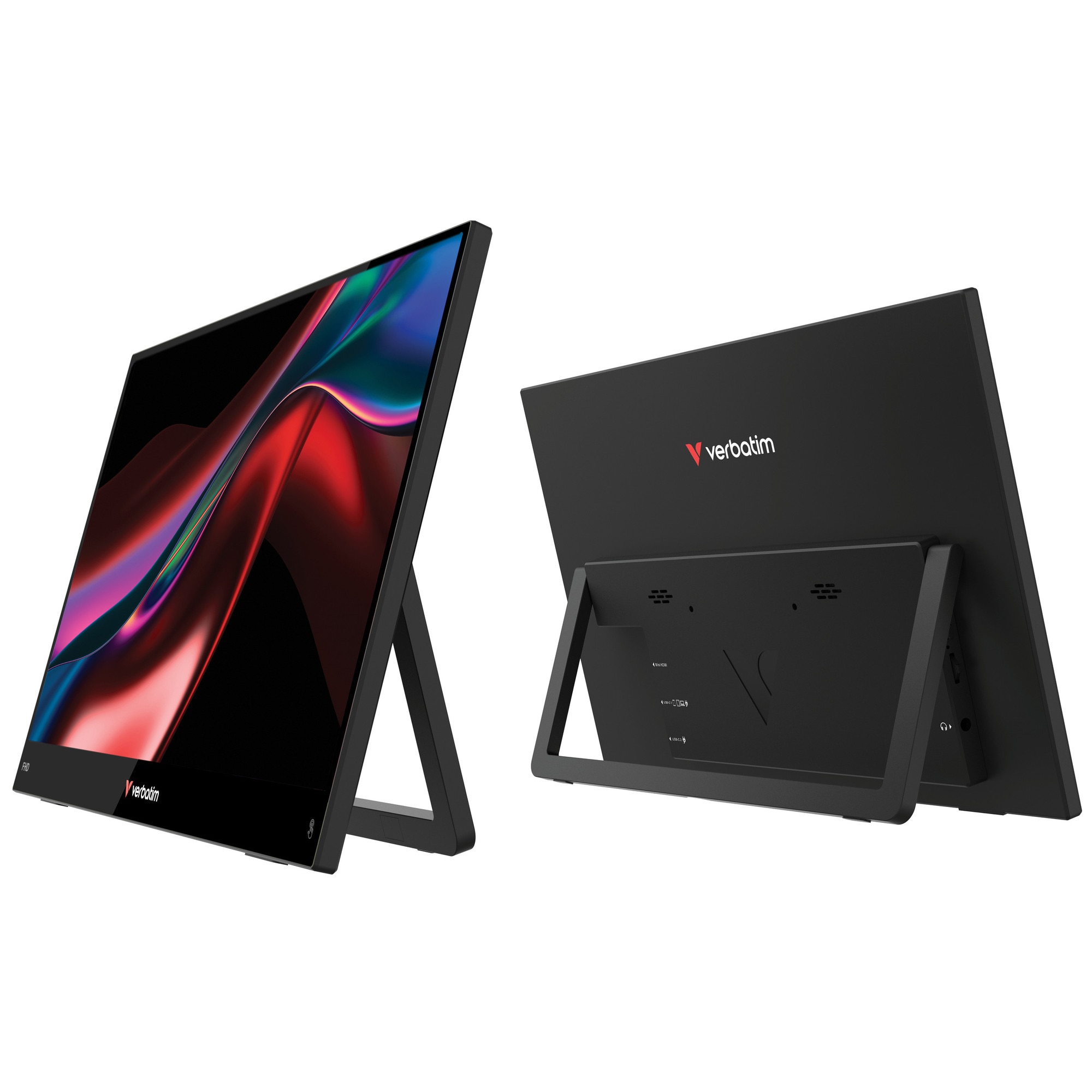 Monitor tactil portabil Verbatim 32400, 14" Light, FHD (1920x1080), IPS ...