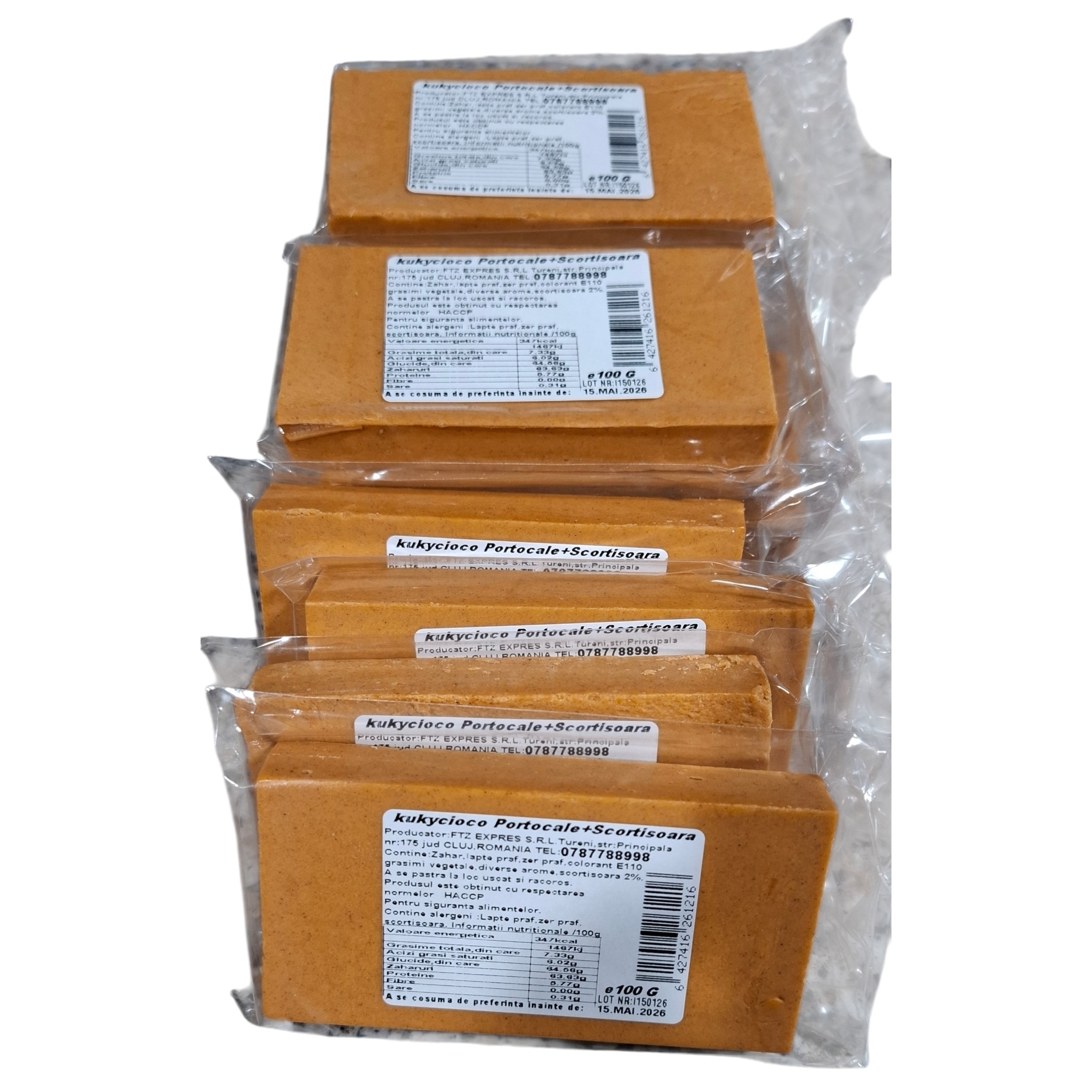 Baton casa kukycioco Portocale+Scortisoara 100g x12buc 1200g - eMAG.ro