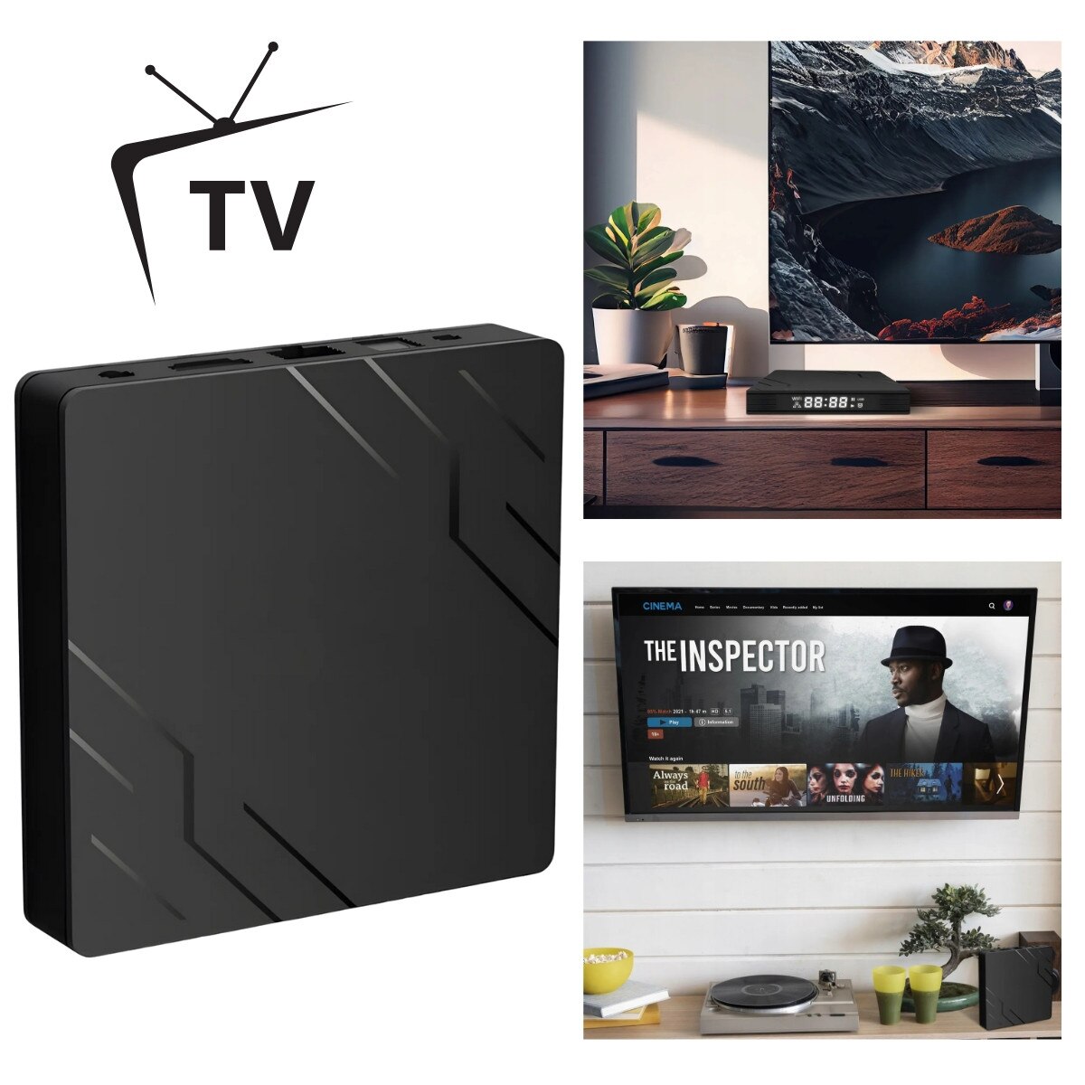 Smart TV Box 4K, Android 13, 2GB RAM, 16GB, Wi-Fi 6, Bluetooth 5.0, set ...