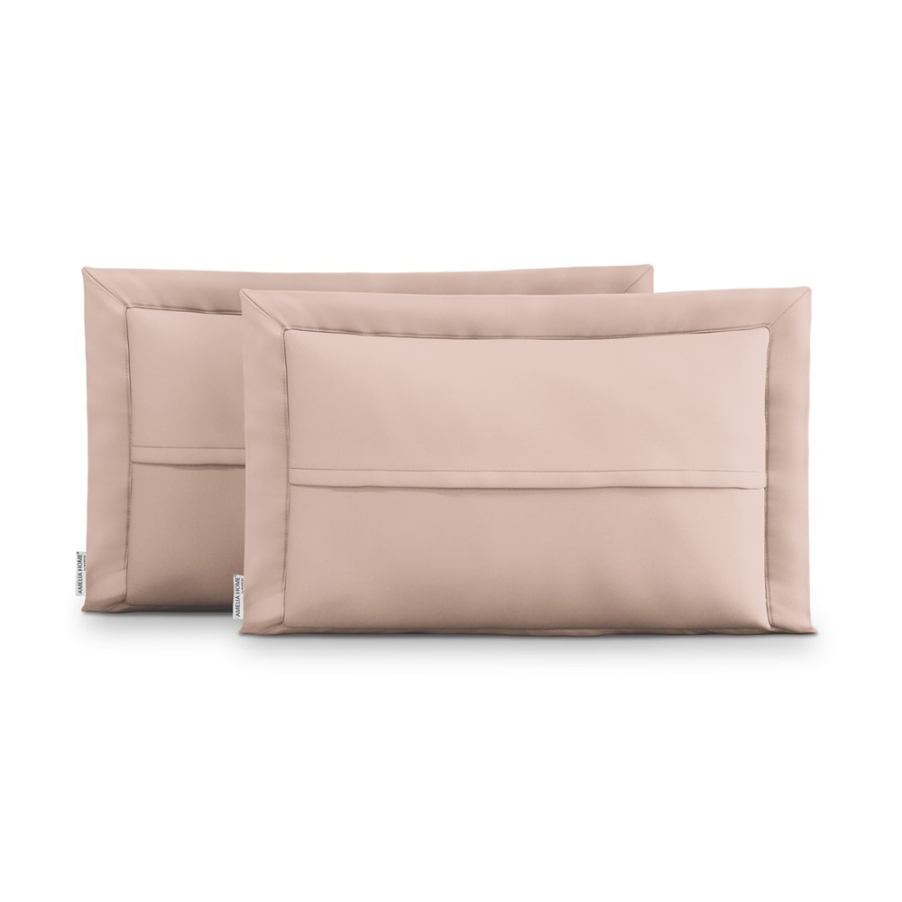 Set 2 huse perne decorative usor matlasate din microfibra, Ophelia, 70 ...