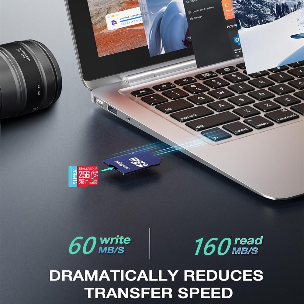 Card memorie MicroSDXC TeamGroup 256GB UHS-I A1 V30, adaptor inclus ...