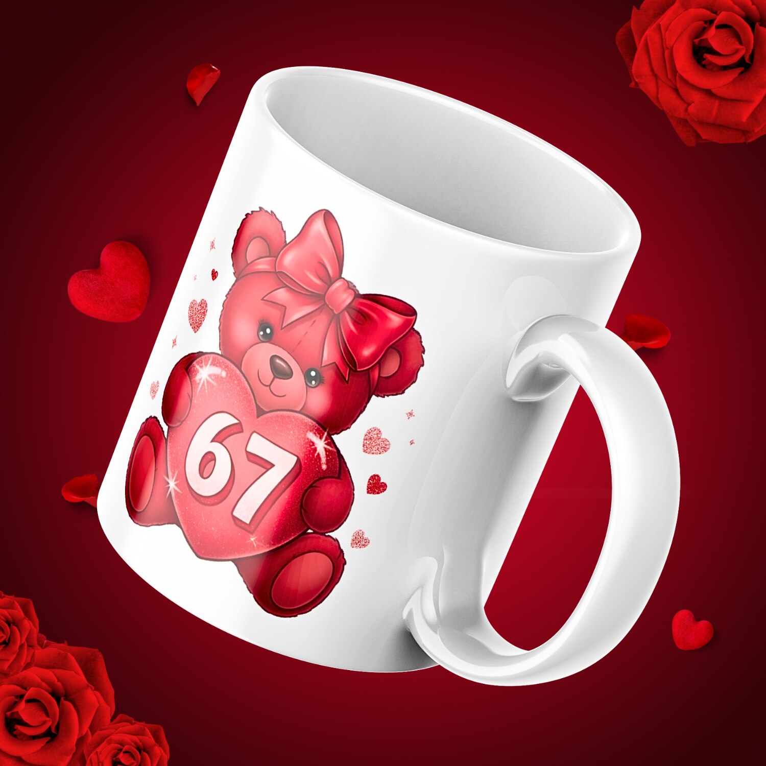 Cana personalizata 67 six seven meme, cadou valentine's, dragobete ...