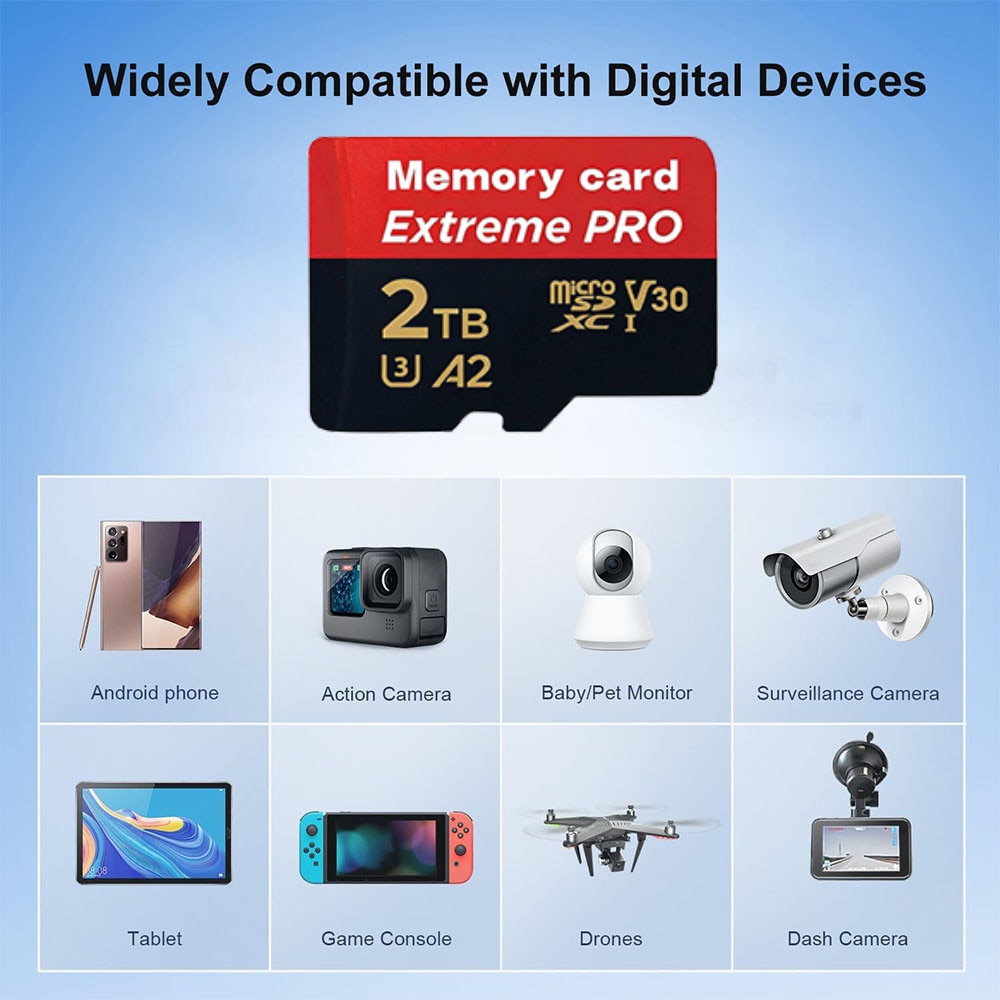Card de memorie microSDXC 2TB cu adaptor, 100MB/s, U3, A2 - eMAG.ro