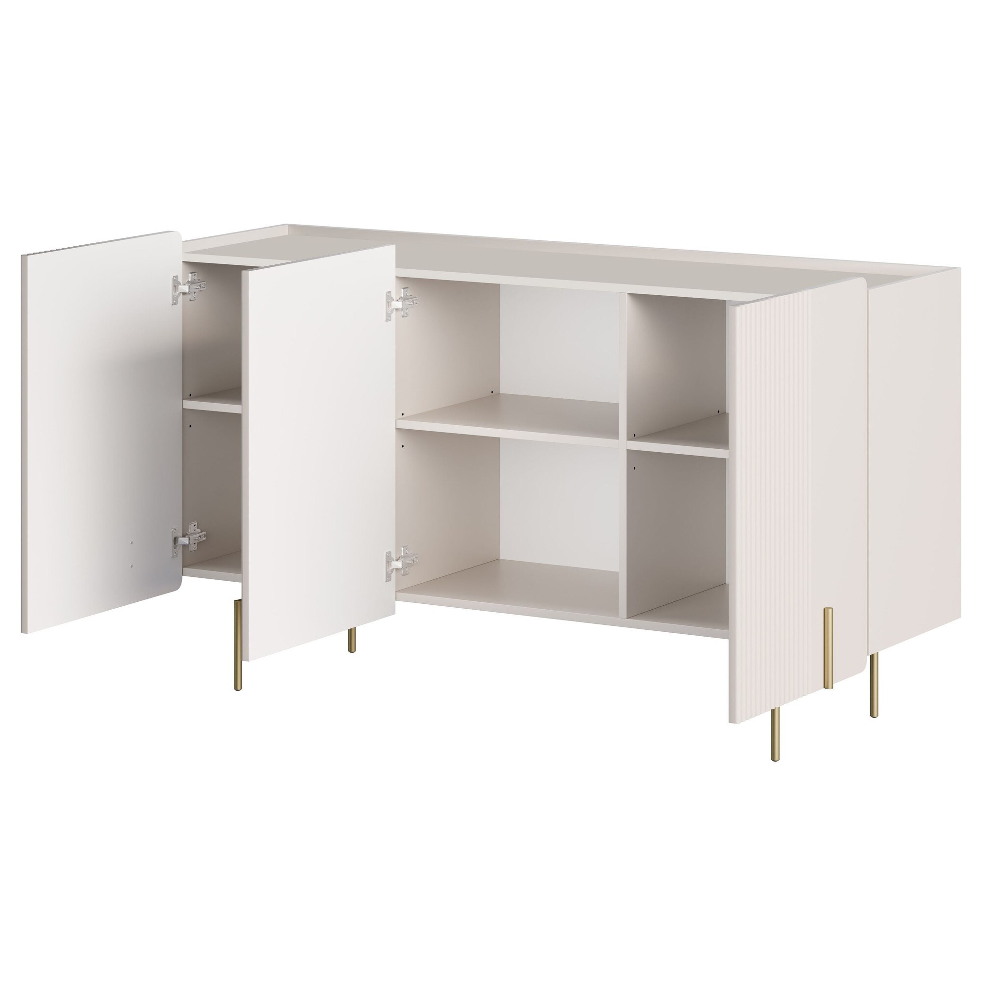 Comoda casmir picioare aurii Malmi 150 cm Fronturi din MDF riflat - eMAG.ro