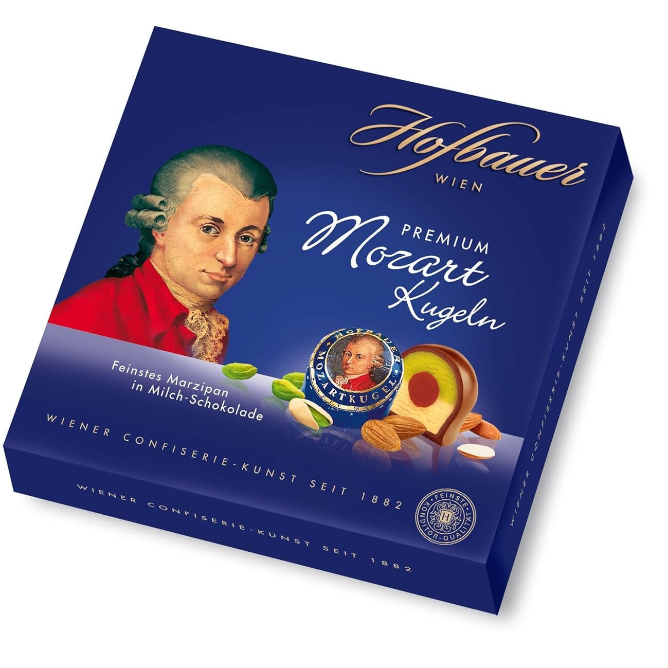 Praline Mozart din martipan cu fistic si nuga de alune in ciocolata cu ...