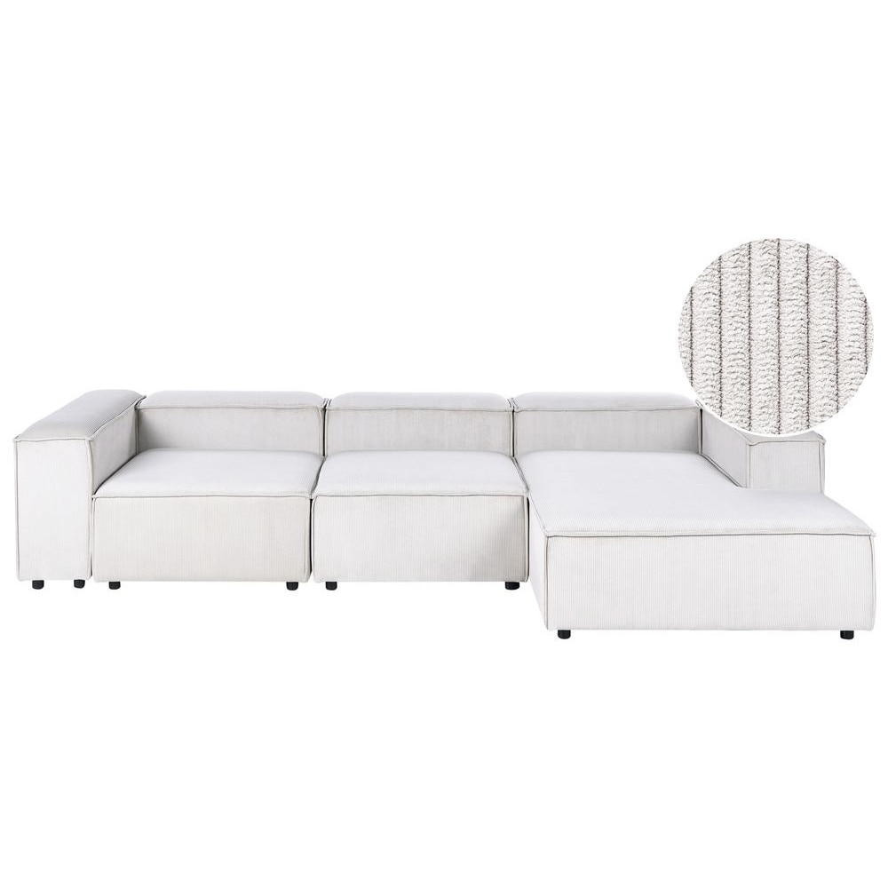 Coltar modular cu 4 locuri Ardal Velur Alb-murdar Stanga - eMAG.ro