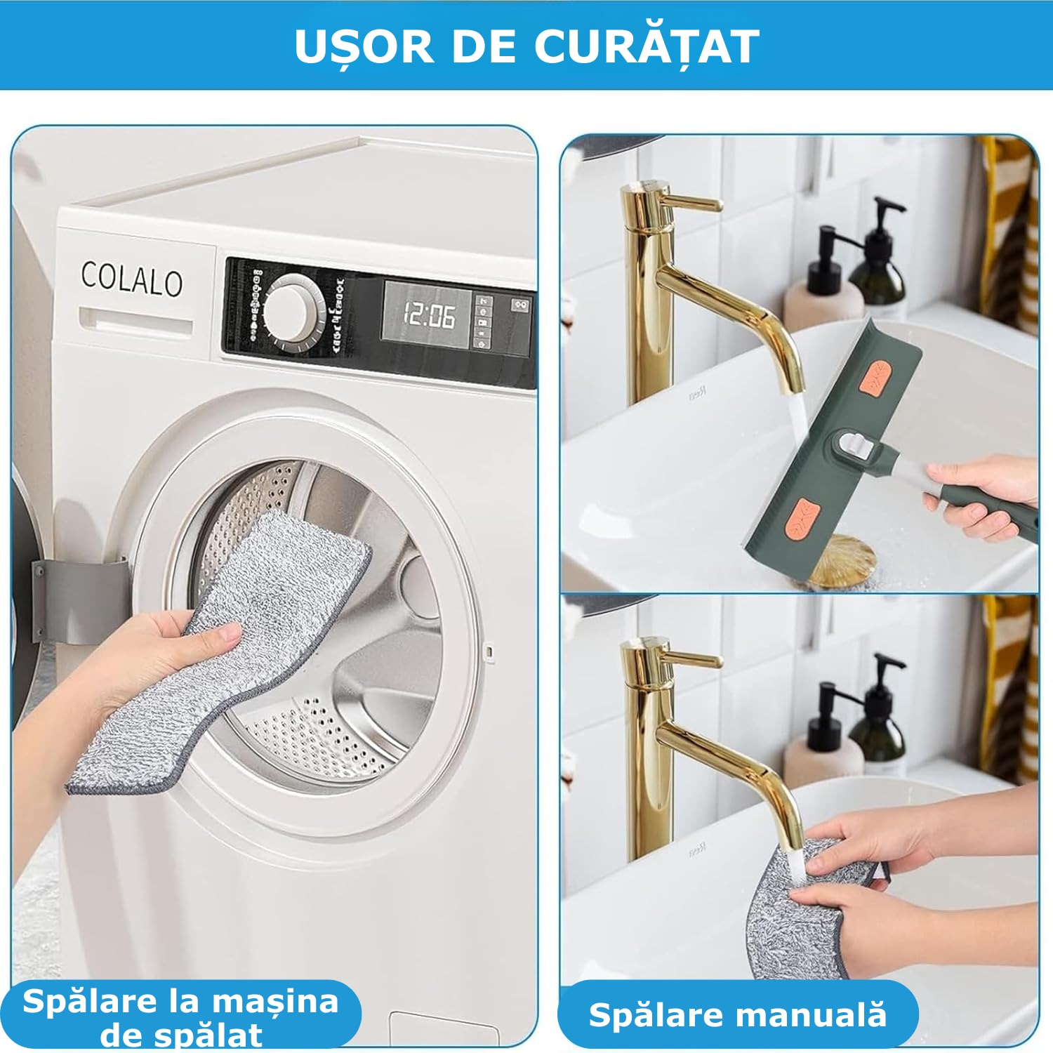 Stergator de geamuri telescopic multifunctional, Simply Joy, 2 in 1 ...