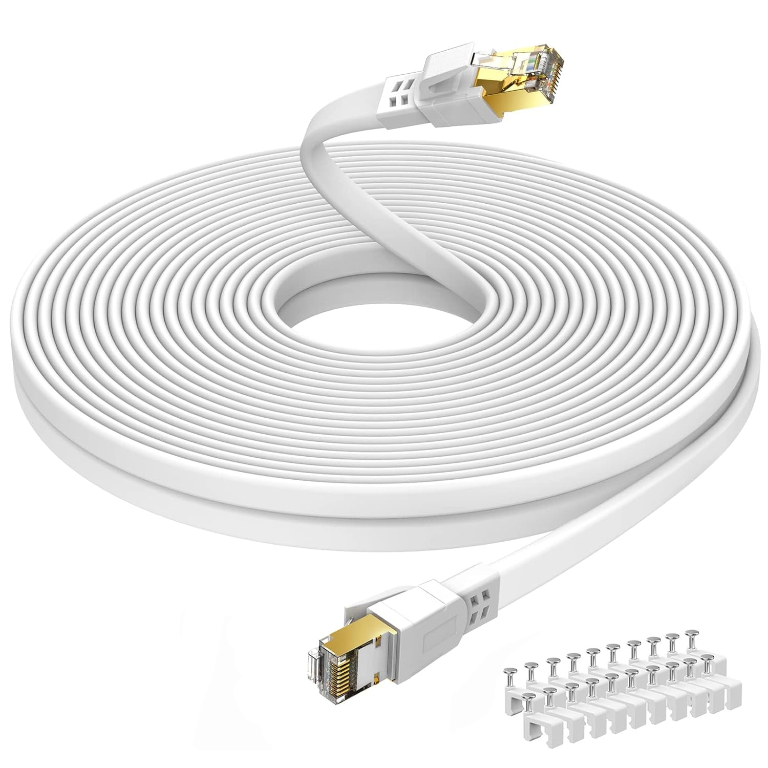 Cablu Retea, Format Plat Flexibil Cat8, 40Gbps 2000Mhz, Conector RJ45 ...