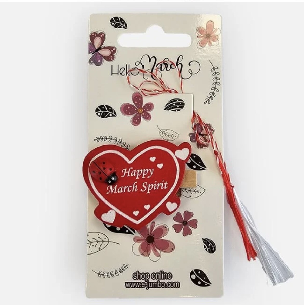 Martisor cu Inima, din Lemn, Rosu - eMAG.ro