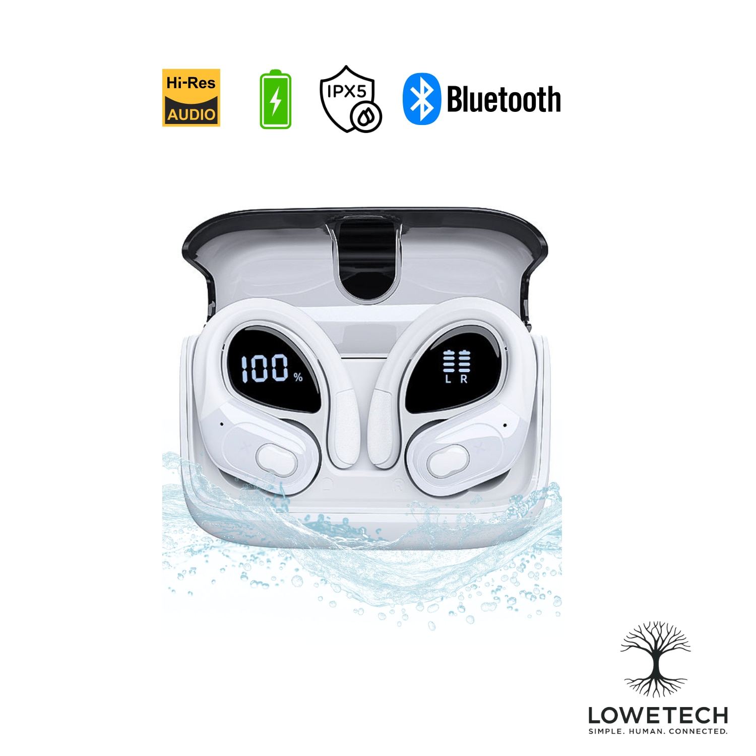 Casti Wireless Sport LOWETECH, Bluetooth 5.4, In-Ear, Fara fir ...