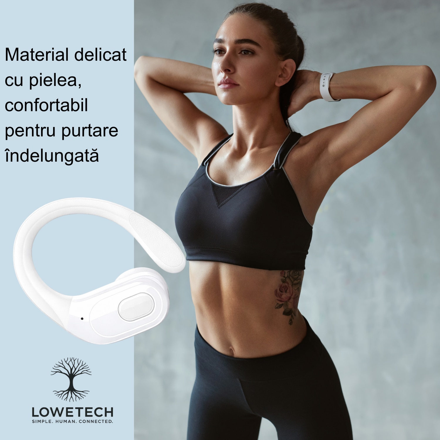 Casti Wireless Sport LOWETECH, Bluetooth 5.4, In-Ear, Fara fir ...