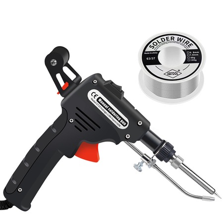 Pistol de lipit 60W cu LED si miez ceramic, set cu sarma de lipit 50g ...