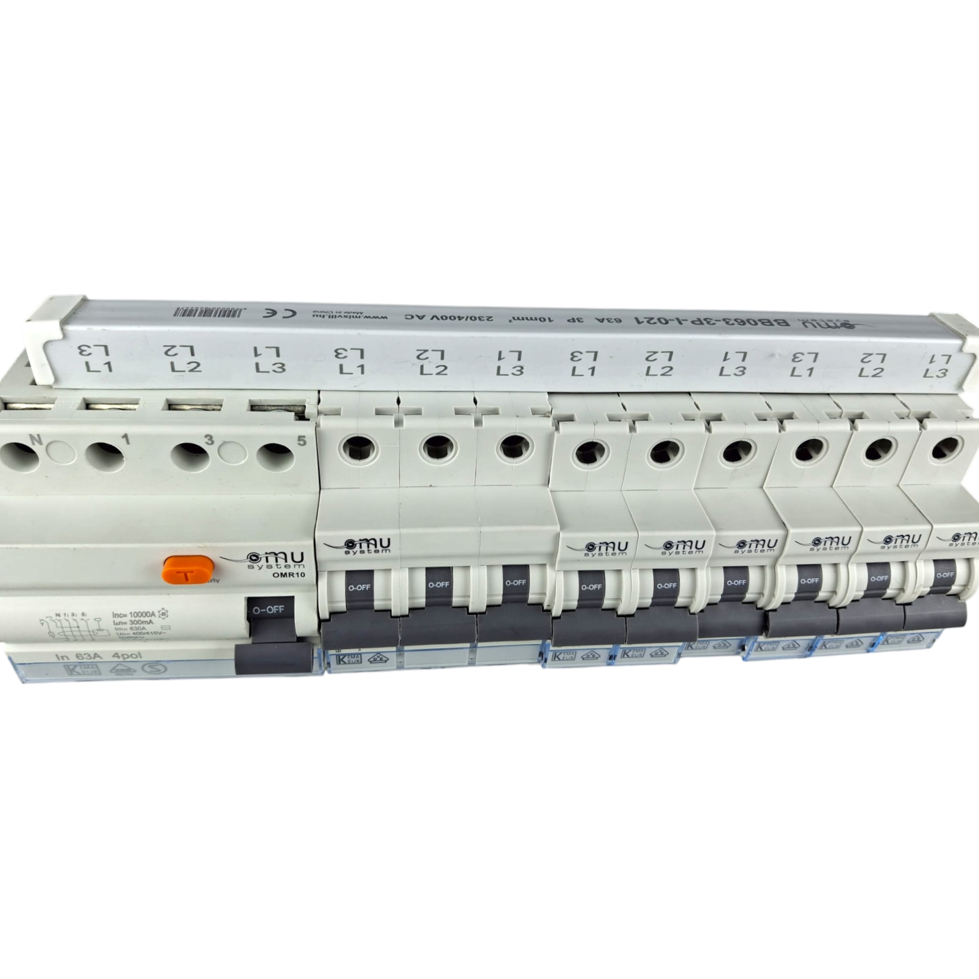 Bara Pieptene busbar OMU SYSTEM 3 poli 63A izolata 210mm 10mm² tip pin ...