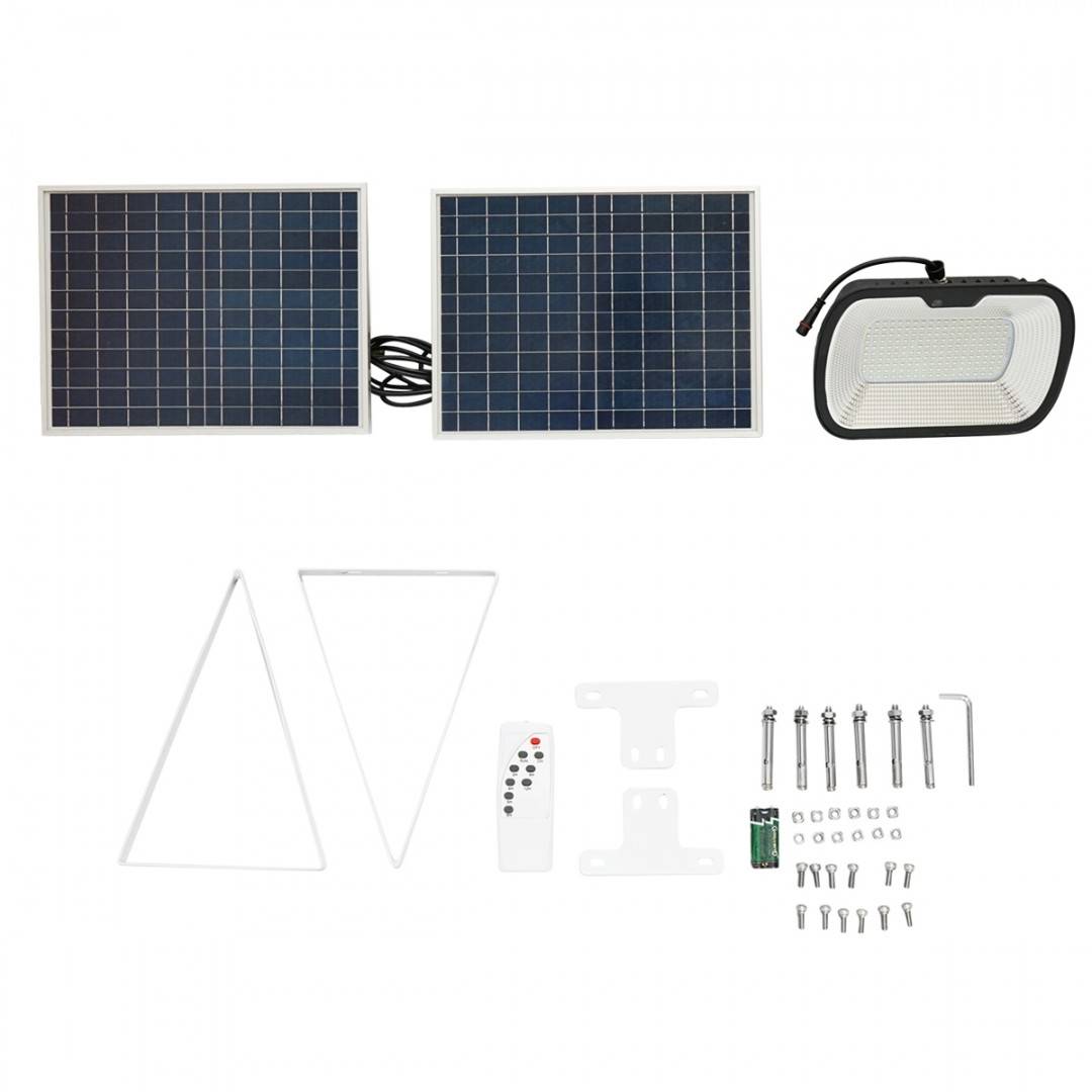 Lampa solară LED 63W cu panou solar 25W, 7V/10Ah, IP65 - eMAG.ro