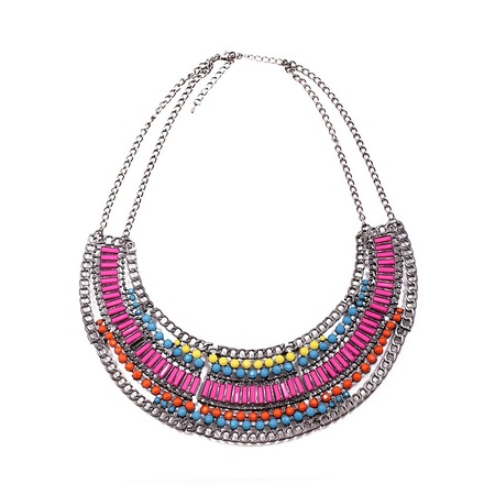 Colier colorat cu lant argintiu MISCHA - eMAG.ro