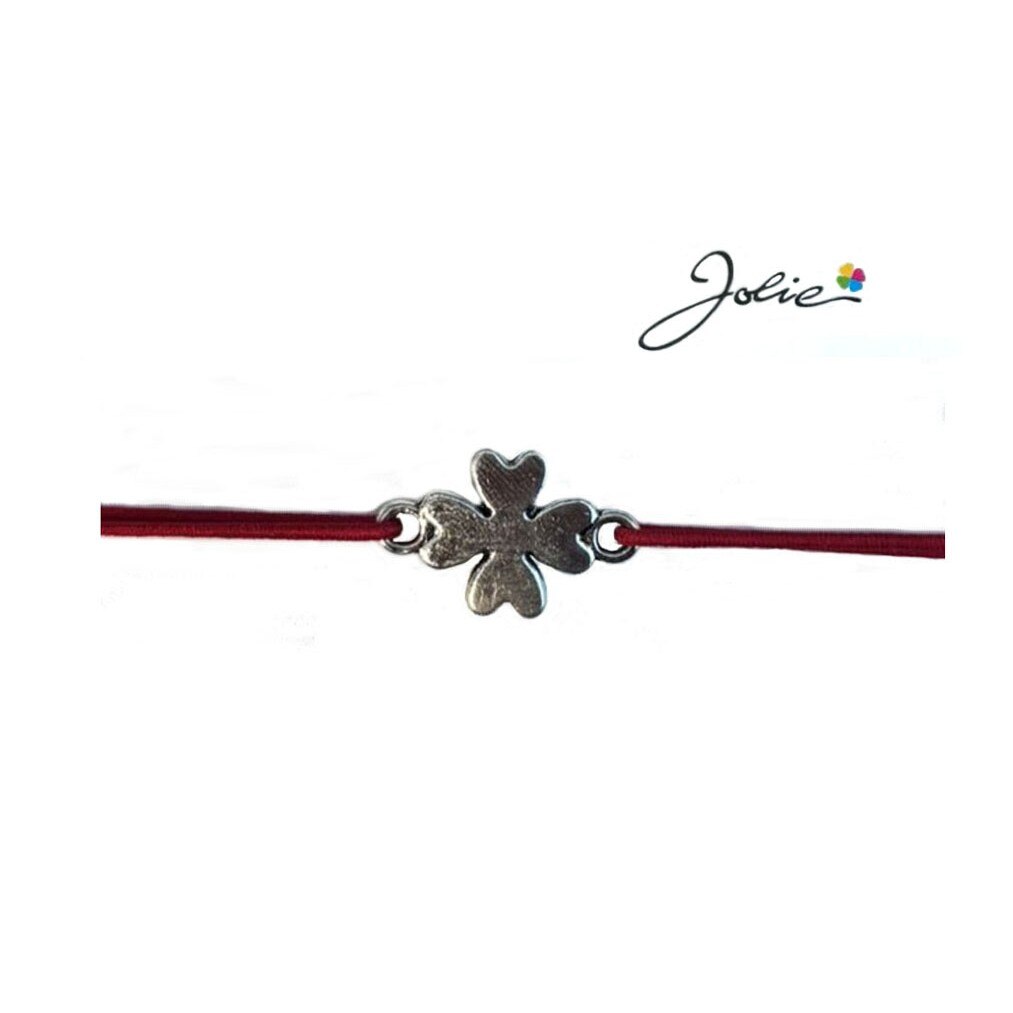 Martisor tip Bratara cu Pandantiv Metalic, Jolie, Snur Textil Rosu ...