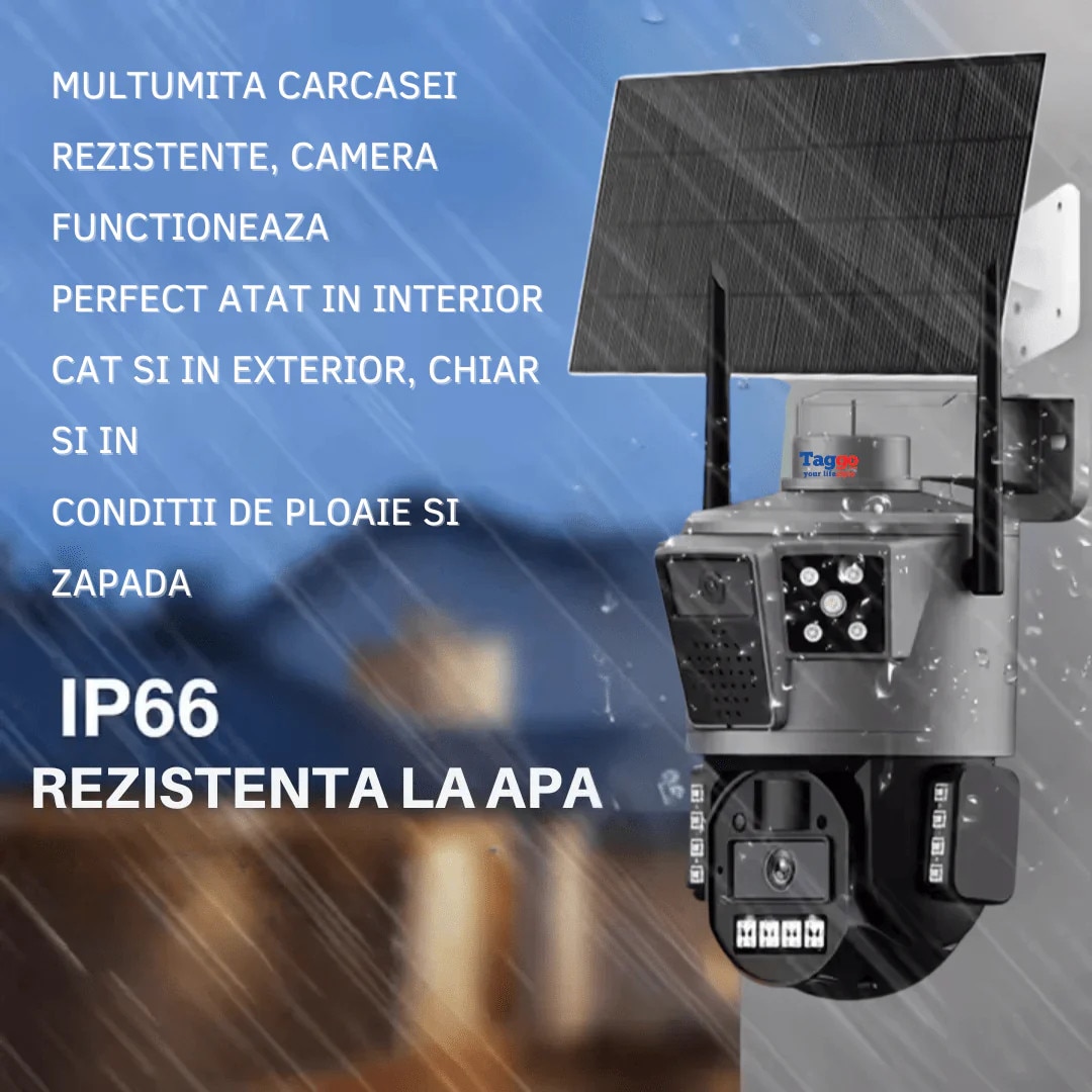 Camera de Supraveghere Solara 4G Cartela SIM 4K, Panou Solar 14W ...