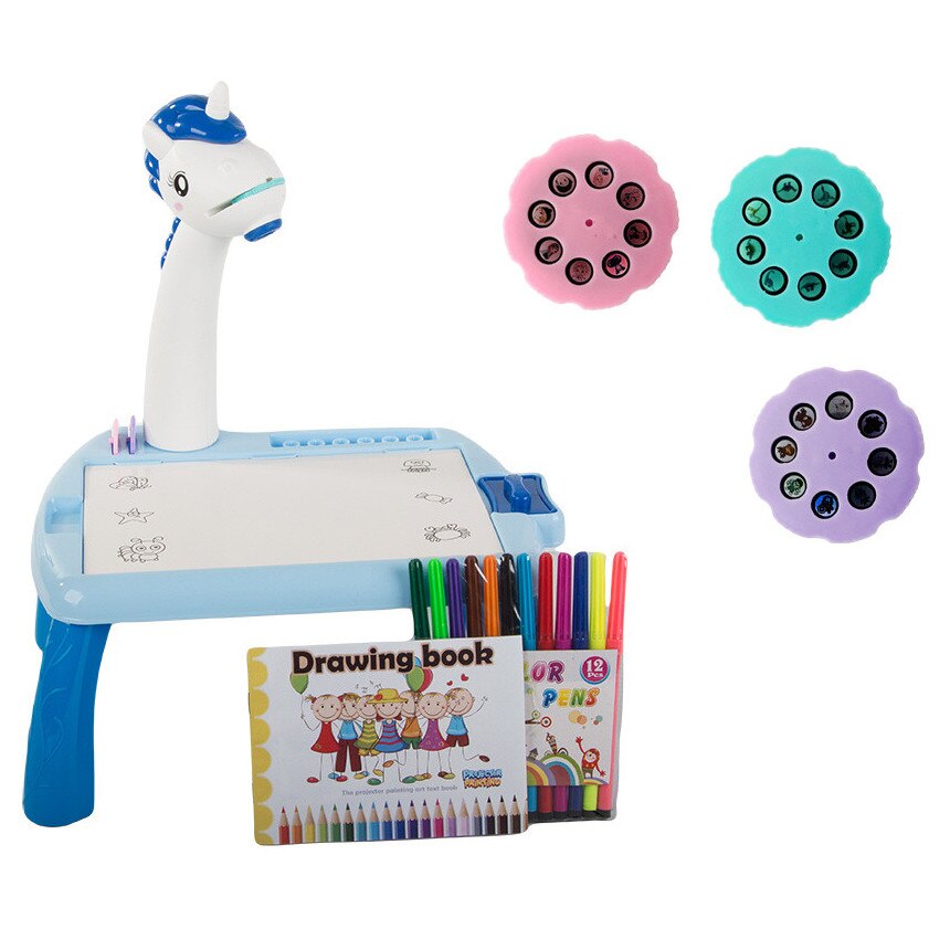 Set masa de desen cu proiector, Verk Group, 35x23x29cm, albastra ...