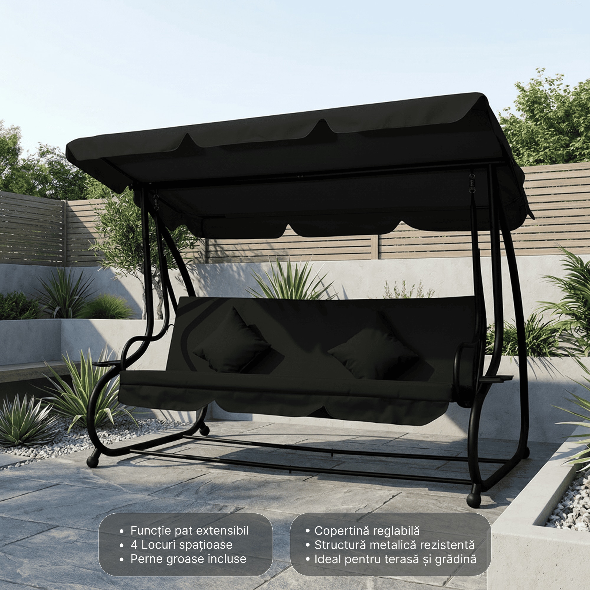 Balansoar De Gradina, TOPSCAUNE®, Leagan Exterior 4 Locuri, 230x120x164 ...