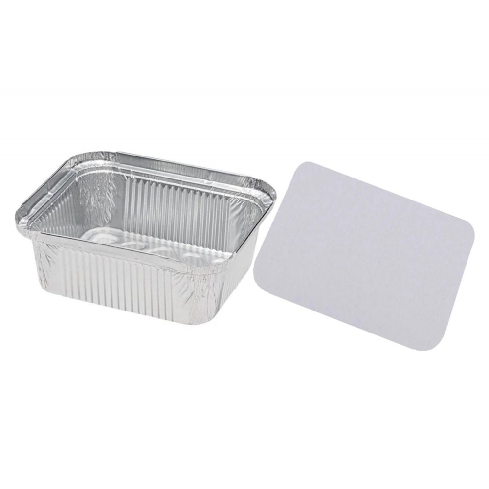 Set 100 caserole aluminiu cu capac carton, 900 ml - eMAG.ro