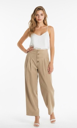 Pantaloni crem NAF NAF, 42EU - eMAG.ro