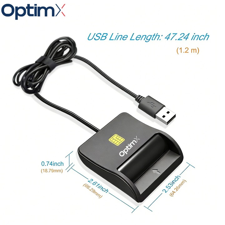 Cititor electronic OptimX Pro-SCR305 pentru carte de identitate ...