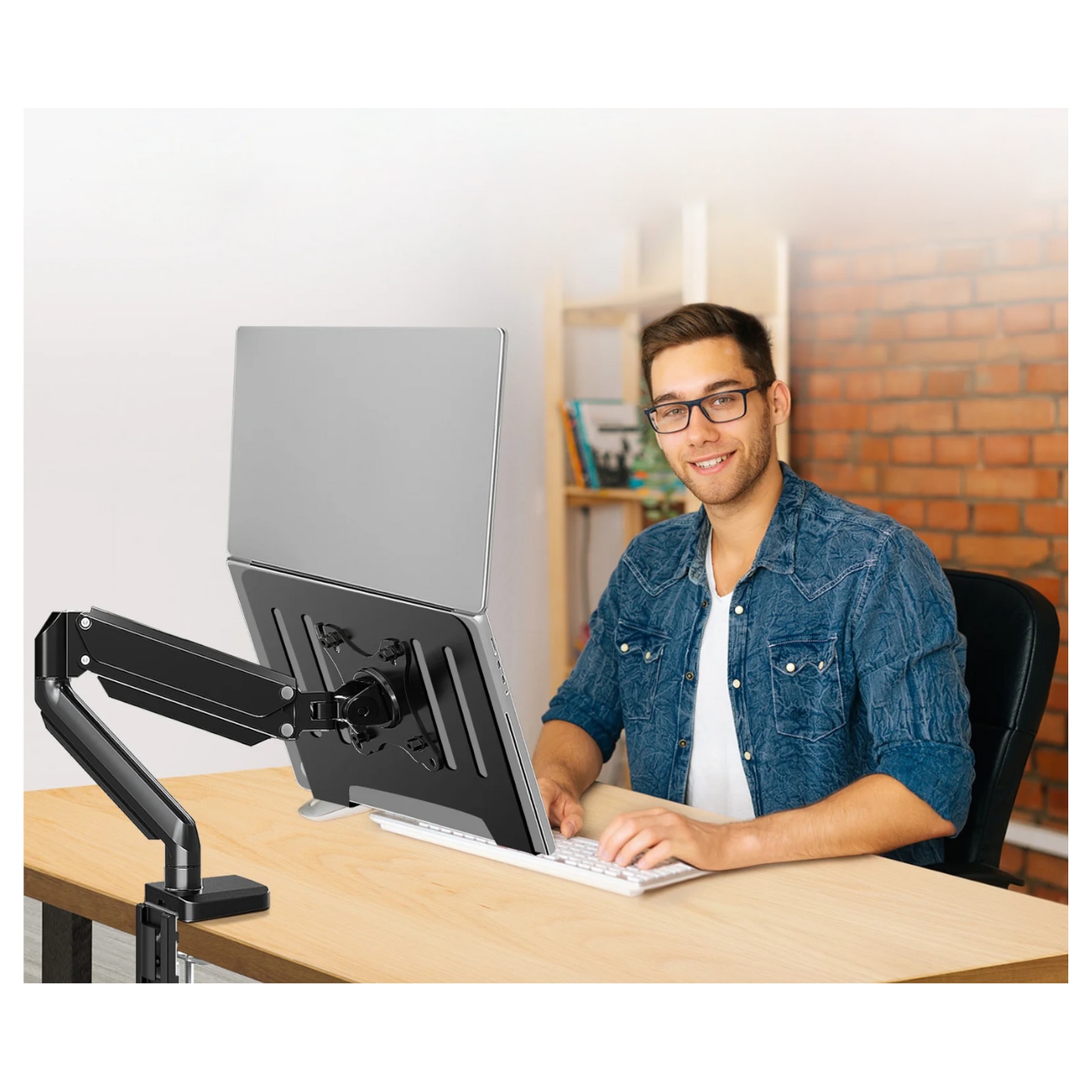 Suport monitor 13-34" inch sau laptop, Triadyn SoloLift, Brat Reglabil ...