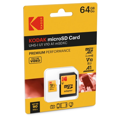 Card de memorie Kodak Premium Performance microSD 64 GB, UHS-I V10 U1 ...