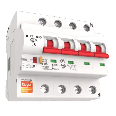 Disjunctor WiFi 40A - Tuya, 4 poli, cu protectie la scurtcircuit - eMAG.ro