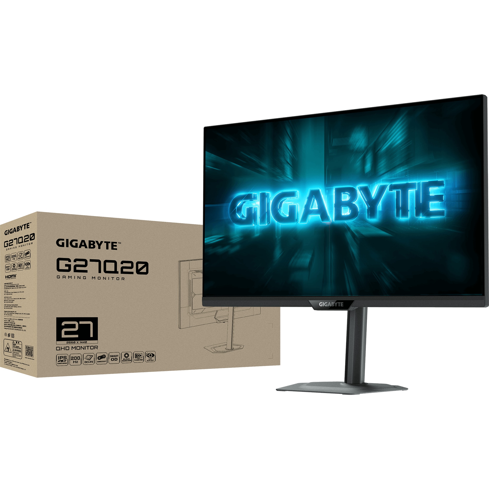 Monitor Gaming Gigabyte G27Q20, 27", QHD (2560x1440), IPS, 200Hz / OC ...