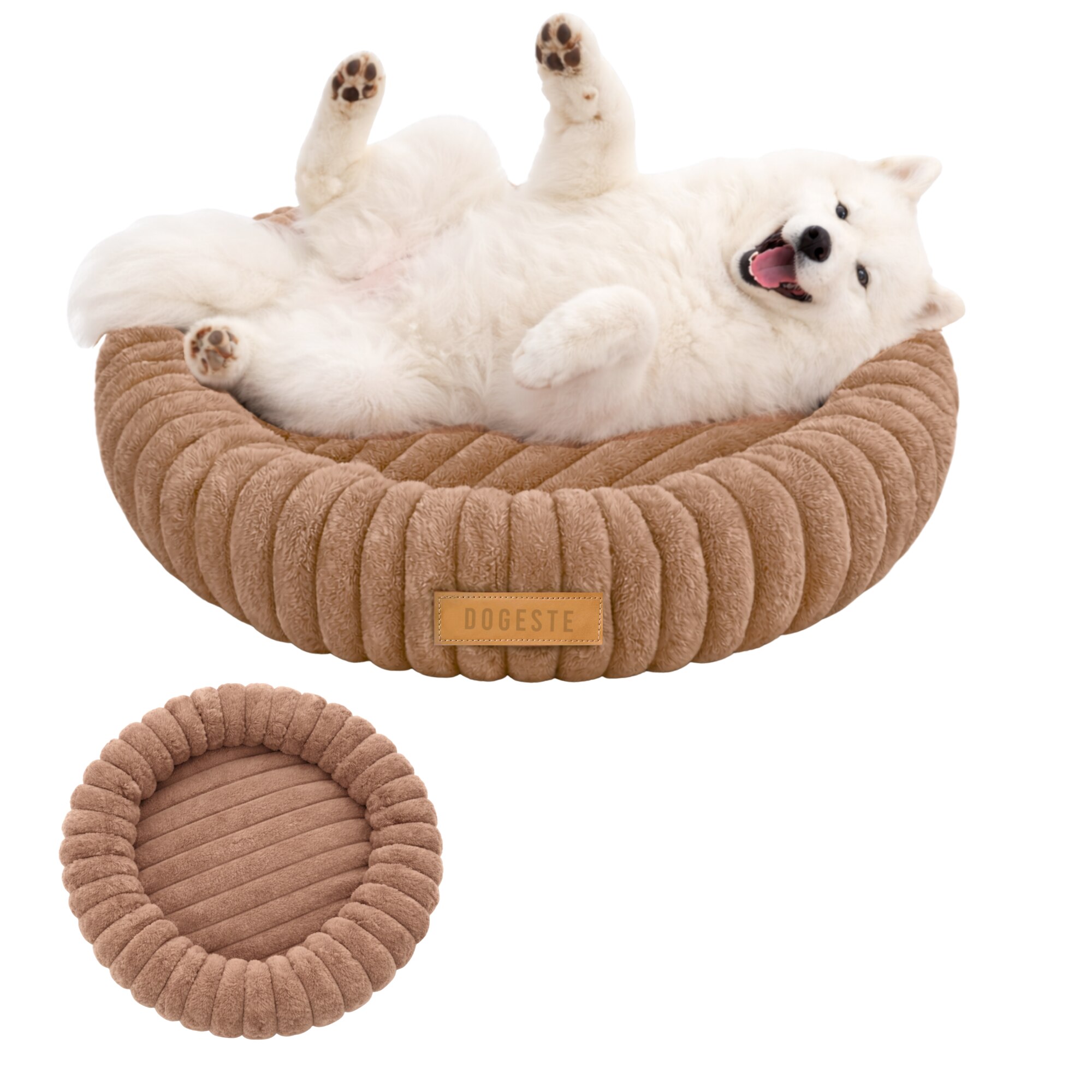 Pat caini Dogeste Donut 90 cm, rotund, talie mare, antiderapant ...