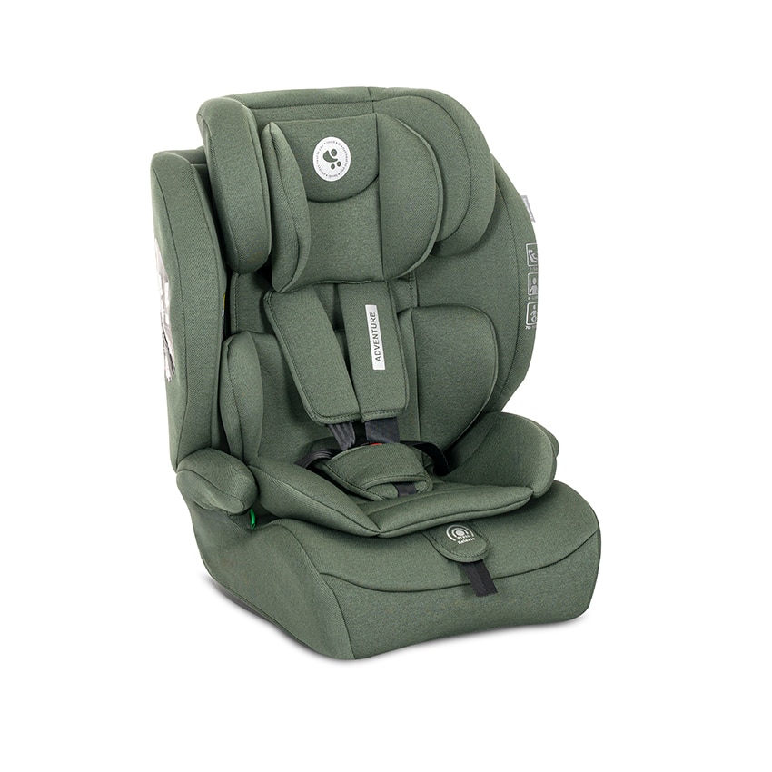 Scaun auto copii Lorelli Adventure, i-Size, 76-150 cm, verde, tetiera ...
