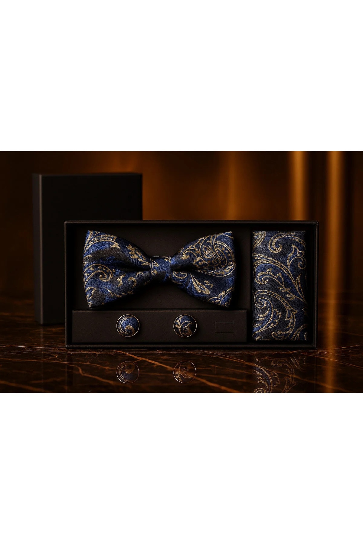 Set Barbatesc Papion, Butoni, Batista – Royal Navy Gold - eMAG.ro