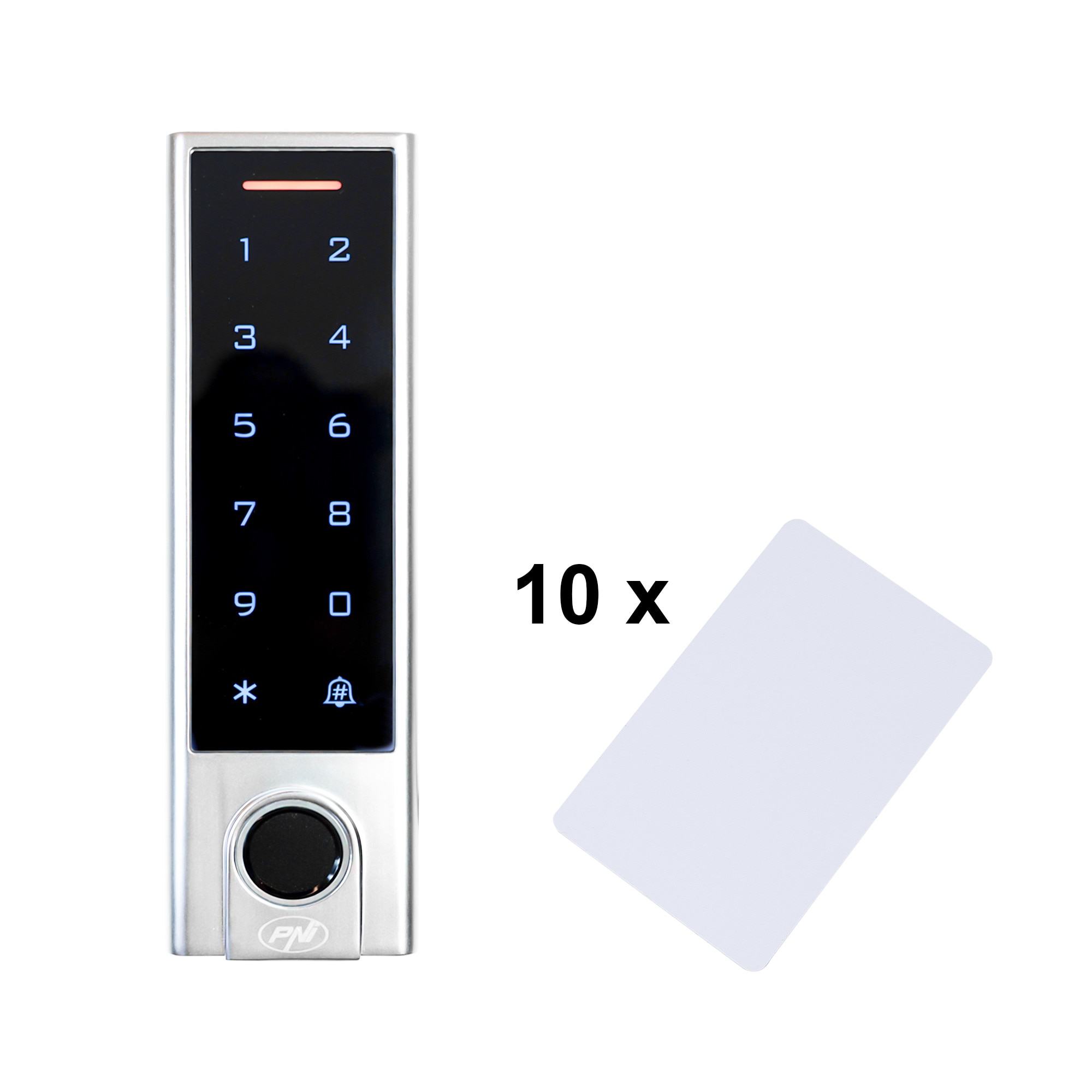 Set tastatură control acces PNI DK350 cu Wi-Fi, carduri RFID EMC-01 ...