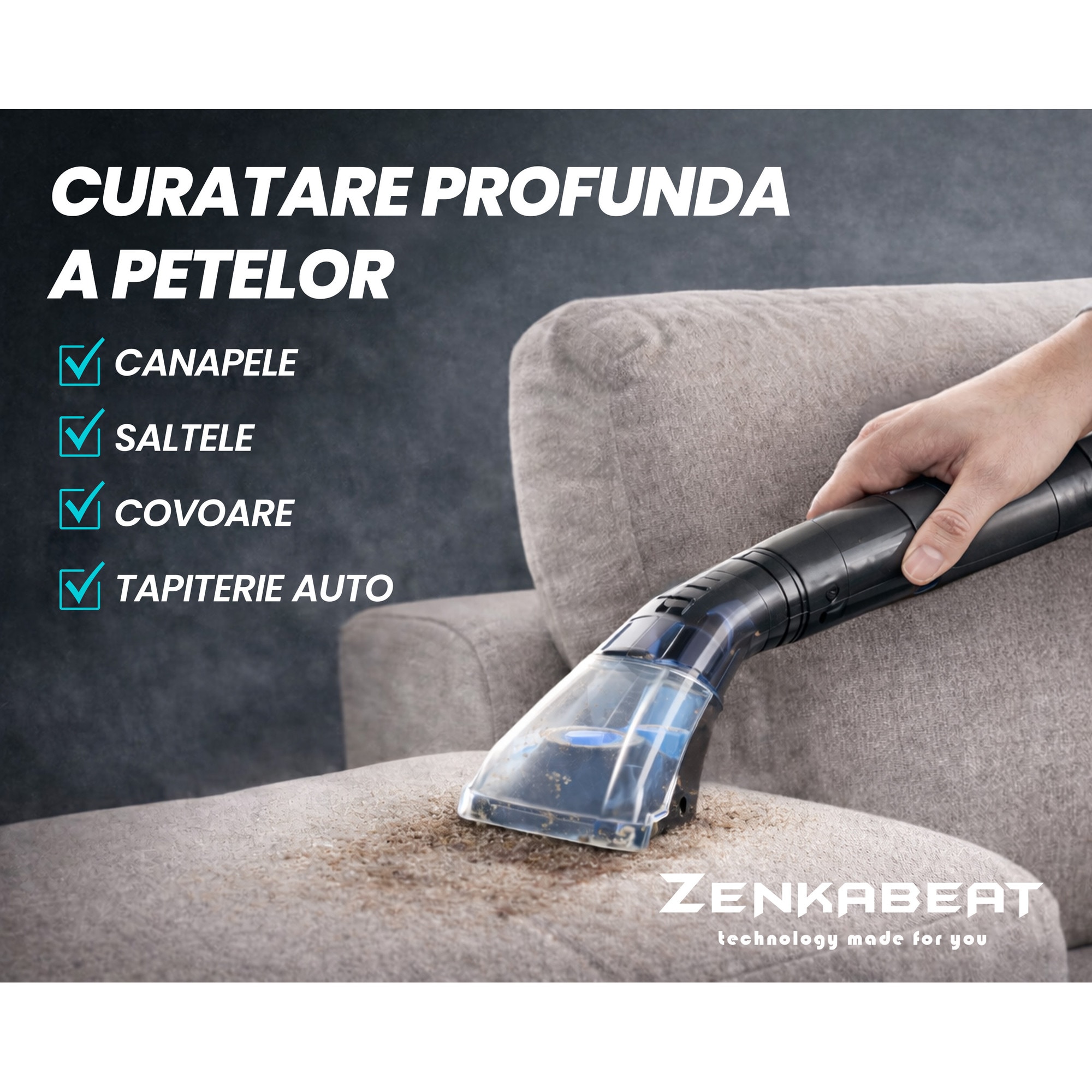 Aspirator Cu Spalare Zenkabeat SP200, Putere 500W, 4 Capete, Aspirator ...