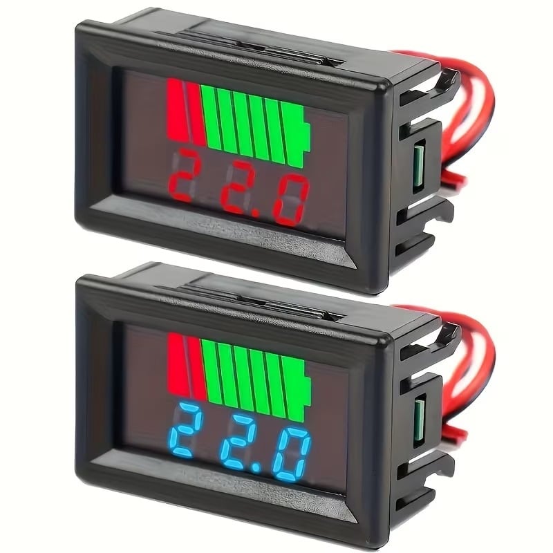 Voltmetru indicator stare baterie 12–60V cu display LED, monitor ...