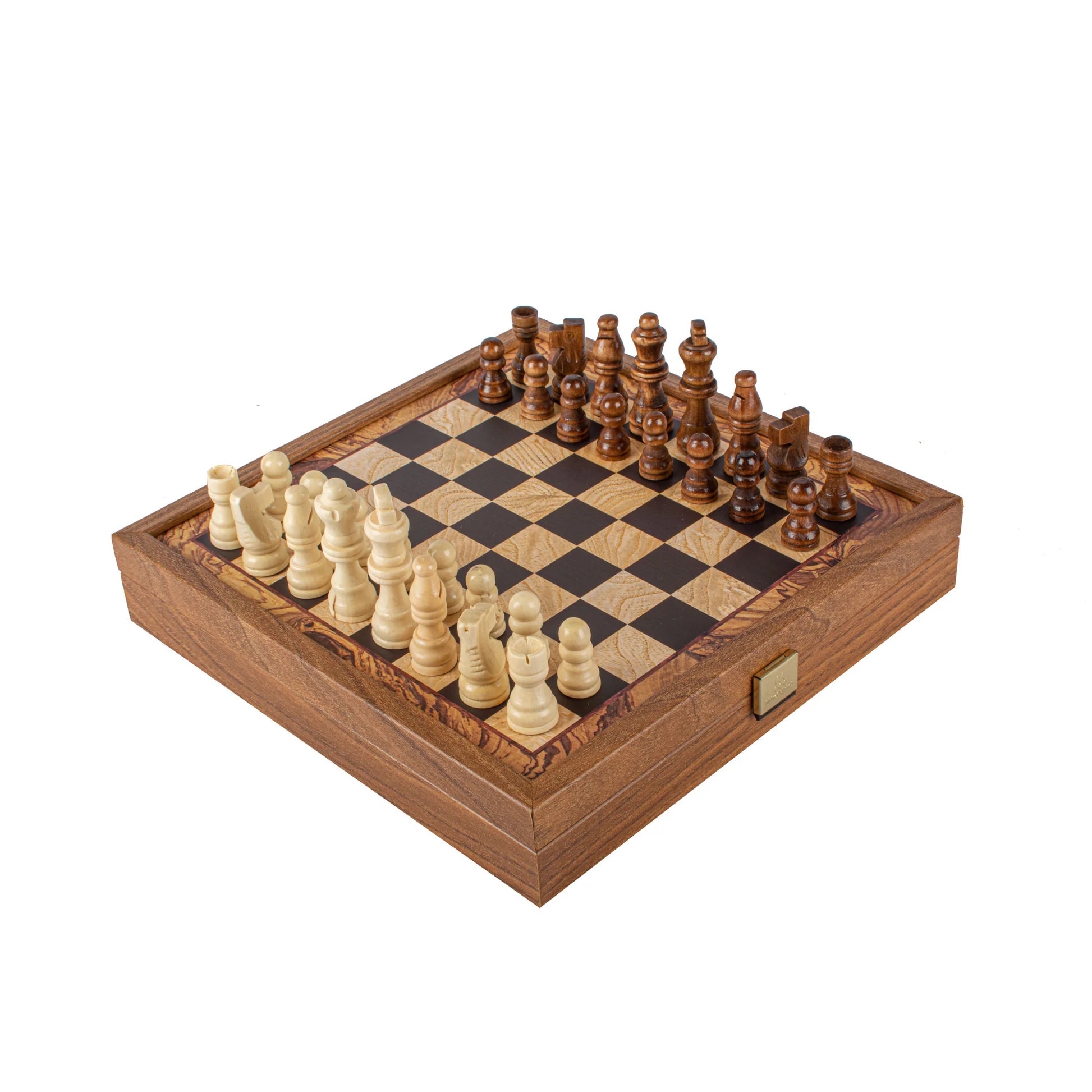 Manopoulos 2 az 1-ben sakk és dáma készlet, laminált fa, 27x27 cm, 32 ...