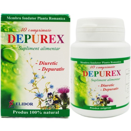 Supliment alimentar Depurex Elidor, diuretic natural, 40 comprimate ...