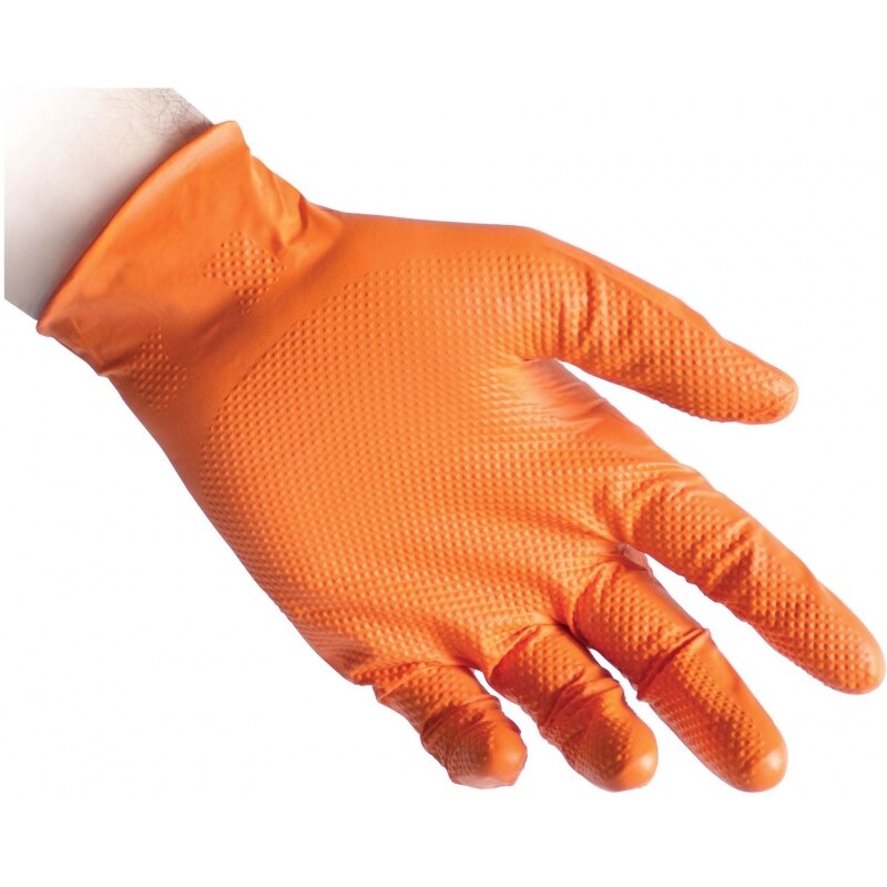 Manusi unica folosinta, REFLEXX, nitrile, portocalii, set 50 bucati, M ...