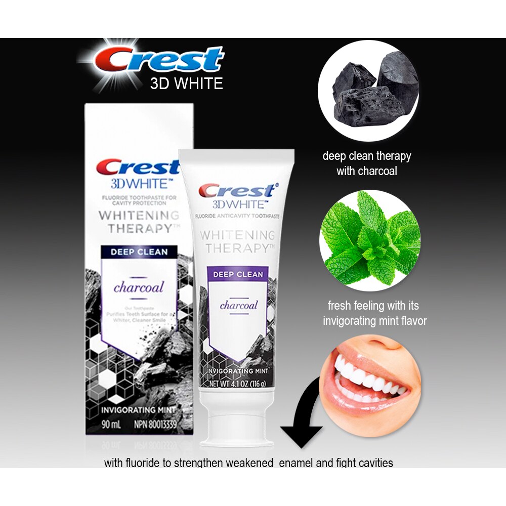 Pasta de dinți Crest 3D White Whitening Therapy, cu cărbune activ ...