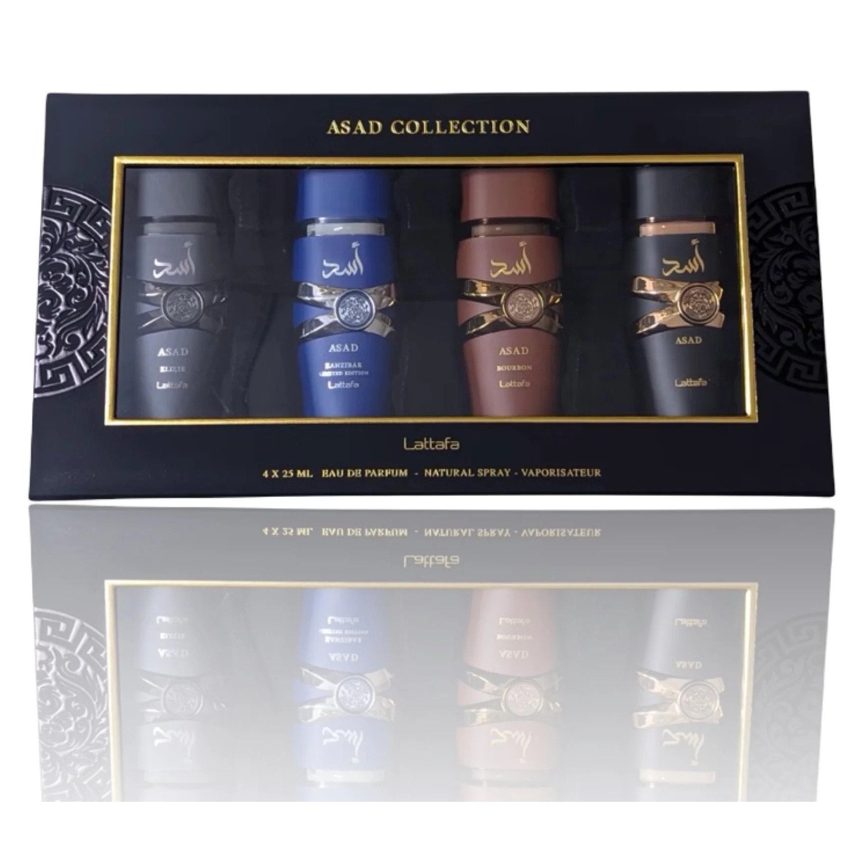 Set parfumuri Lattafa Asad, 4 x 25 ml, sticlă, pentru bărbați - eMAG.ro