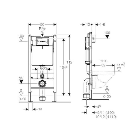 Eltemetett tartály Geberit Duofix Delta, 9l - eMAG.hu
