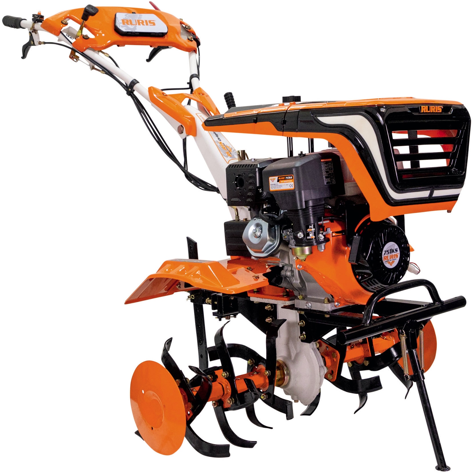 Motocultor pe benzina Ruris 751ks Start, putere maxim 9.5 CP, 270 CC, 4 ...