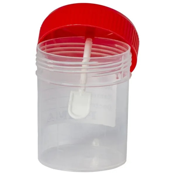 Recipient coprorecoltor steril 60ml, Golden Protect, capac roșu ...