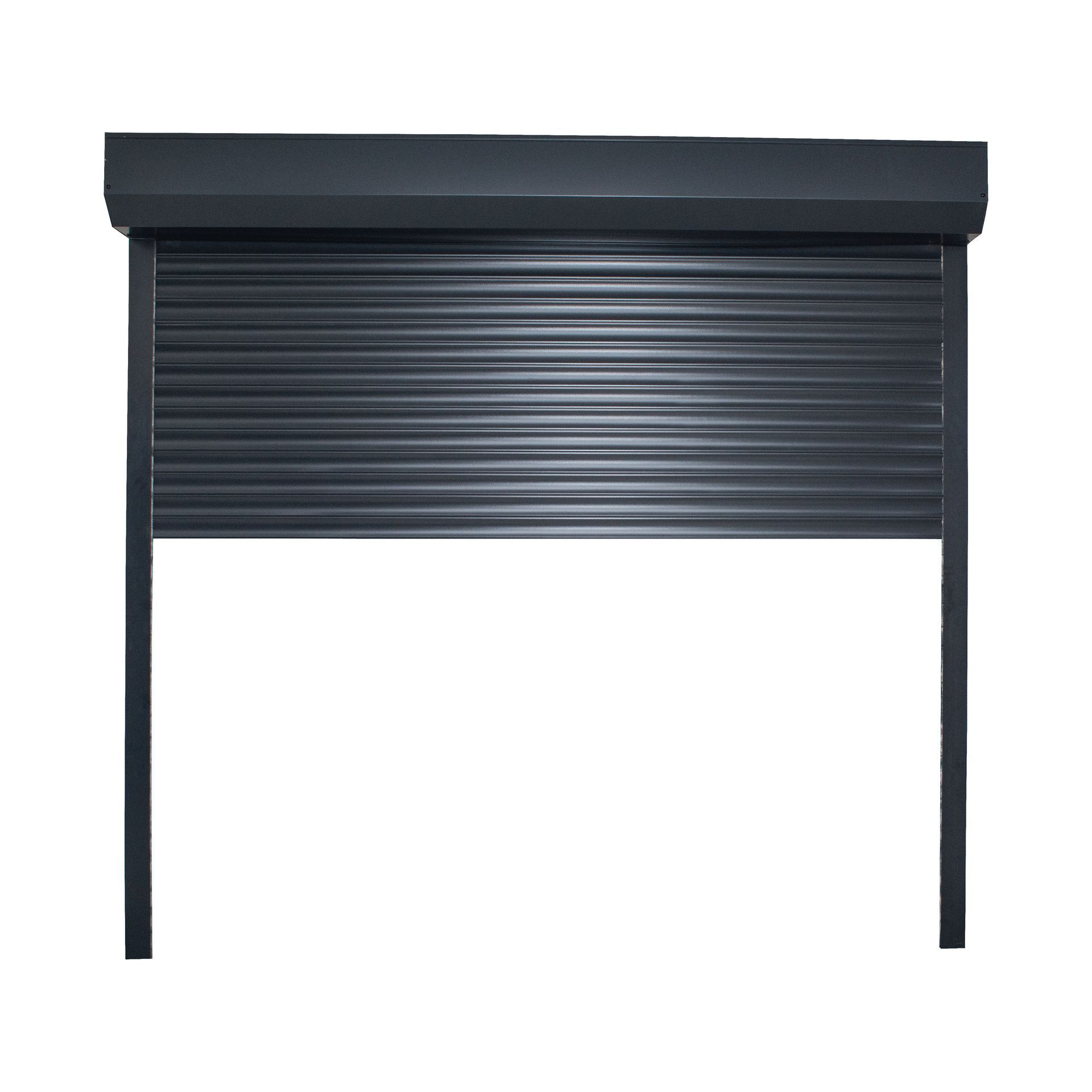 Usă de garaj rulou electric, aluminiu, 2800x2200mm, lamele 55mm, gri ...