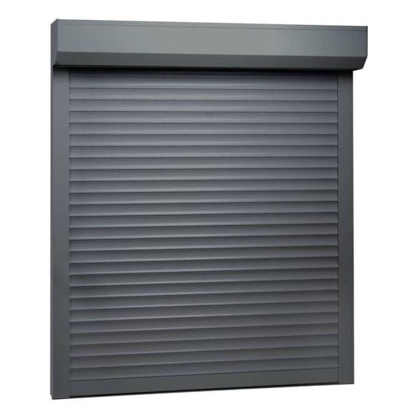 Usă de garaj rulou electric, aluminiu, 2800x2200mm, lamele 55mm, gri ...