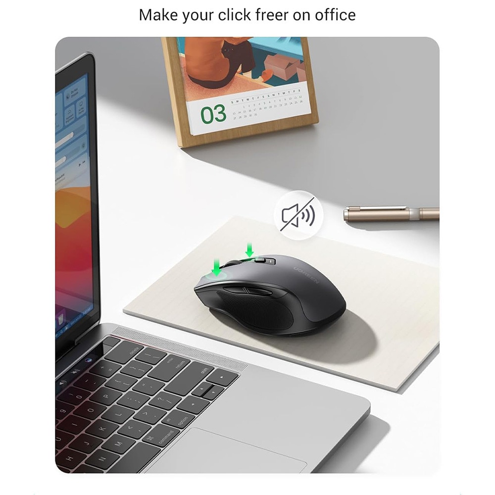 Mouse wireless Bluetooth 5.4 si 2.4GHz, ergonomic, silentios, 800–4000 ...