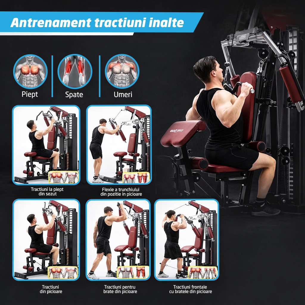 Aparat Multifunctional Fitness GO4FIT®, Model M1000, Home Gym ...