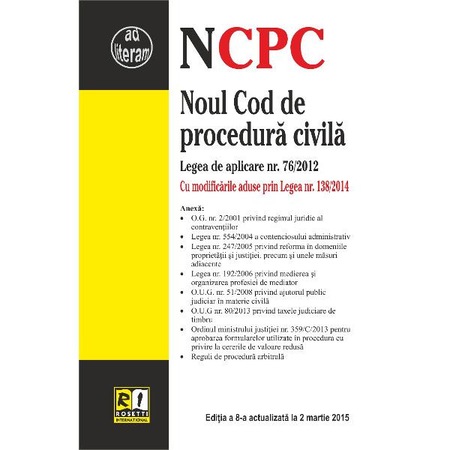 Noul Cod De Procedura Civila Act. 2 Martie 2015 - eMAG.ro