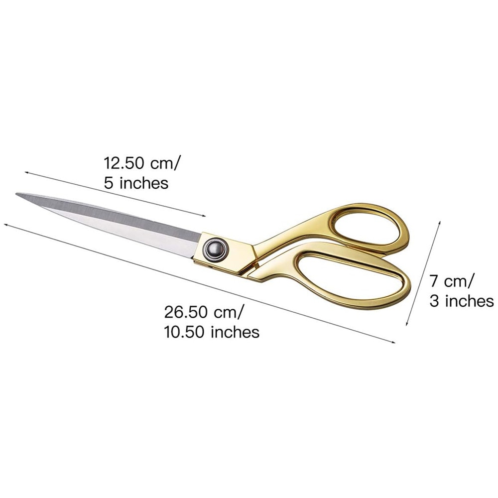 Foarfeca de cusut, inox, 26.5cm, auriu, pentru tesaturi si hartie - eMAG.ro